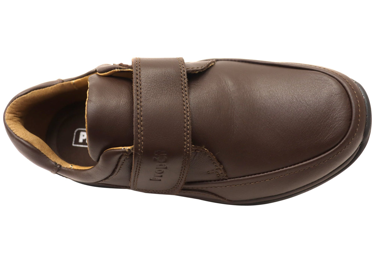 Propet Mens Parker 3E Extra Wide Leather Adjustable Strap Shoes