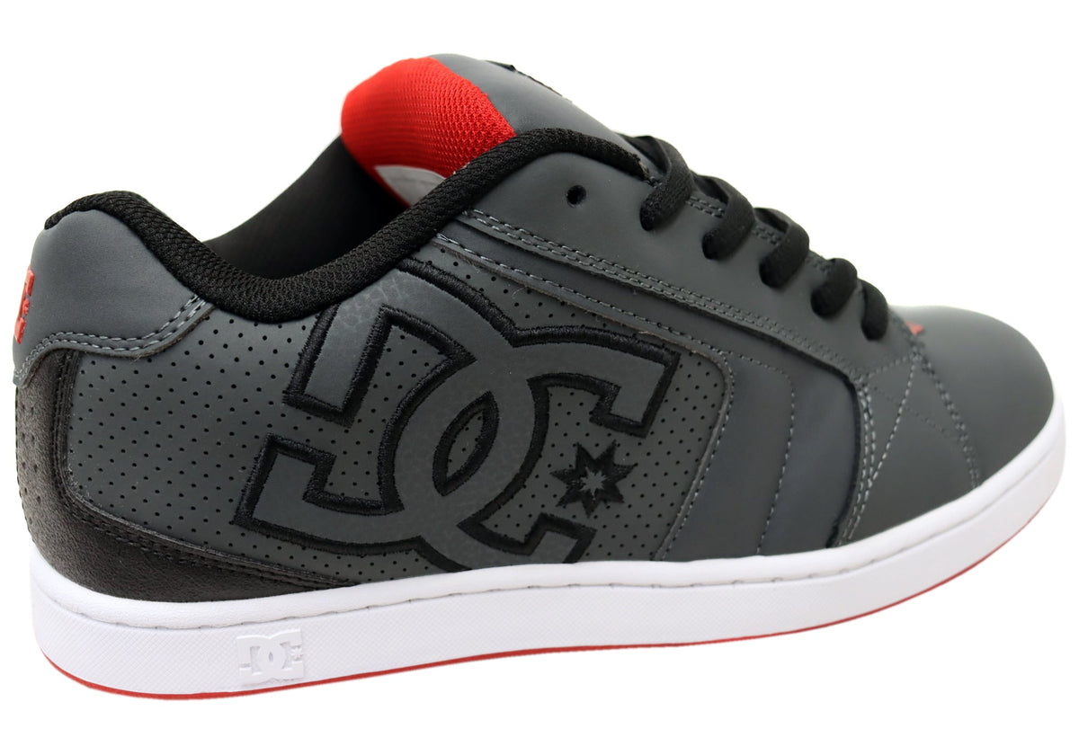 DC Shoes Mens Comfortable Leather Net Shoes Grey Black Red
