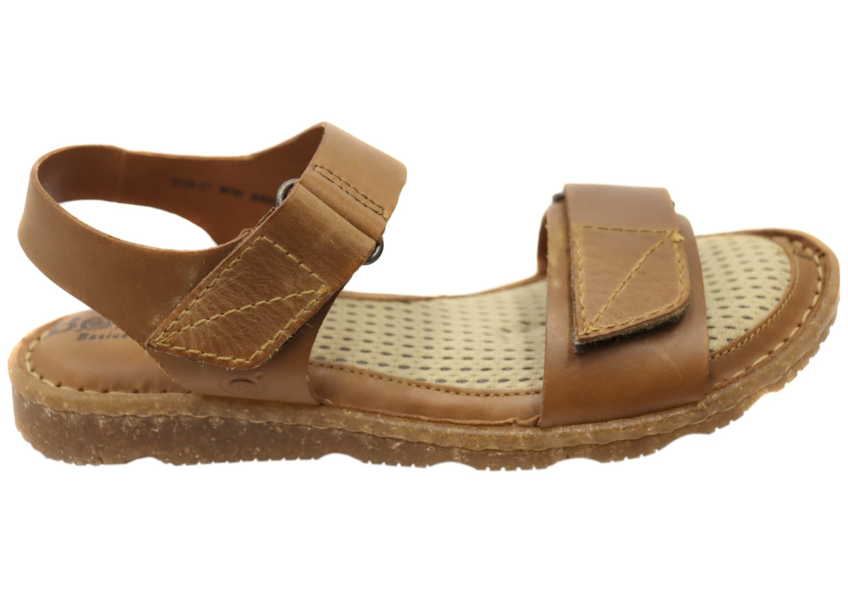 Born Tabra Womens Leather Sandals With Cushioned Comfortable Footbed
